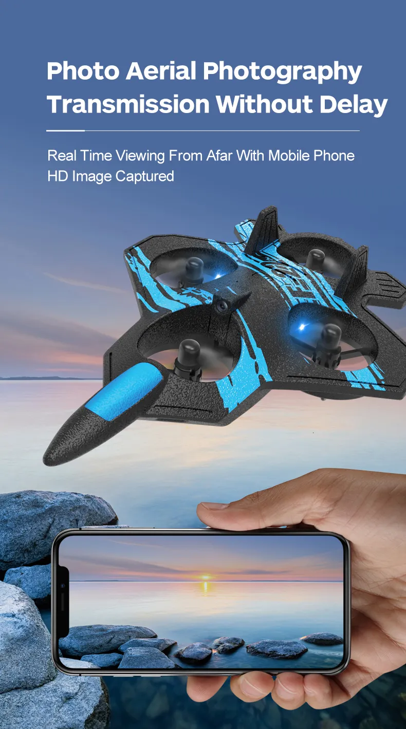 طائرة ElectricRC F22 Foam RC Plane مع كاميرا 4K 360 ° Stunt Remote ...