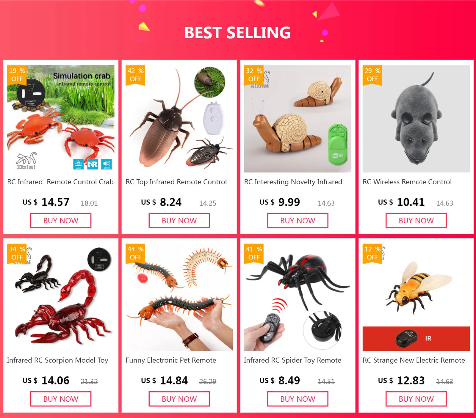 DHgate.com:Infrared Remote Control Realistic Electric RC Crab Animal ...