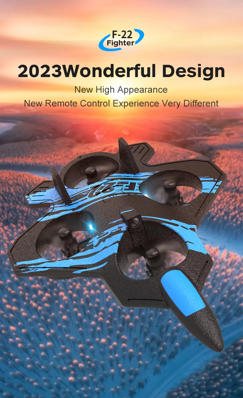 طائرة ElectricRC F22 Foam RC Plane مع كاميرا 4K 360 ° Stunt Remote ...