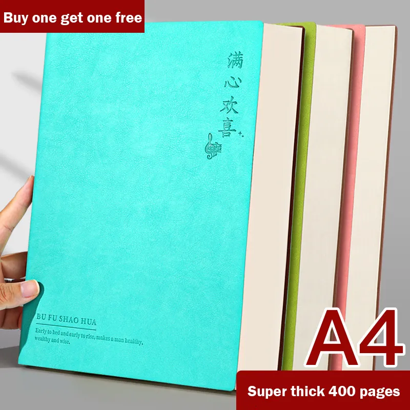 Wholesale Super Thick A4 Green Notebook With 400 Pages, Retro Color ...