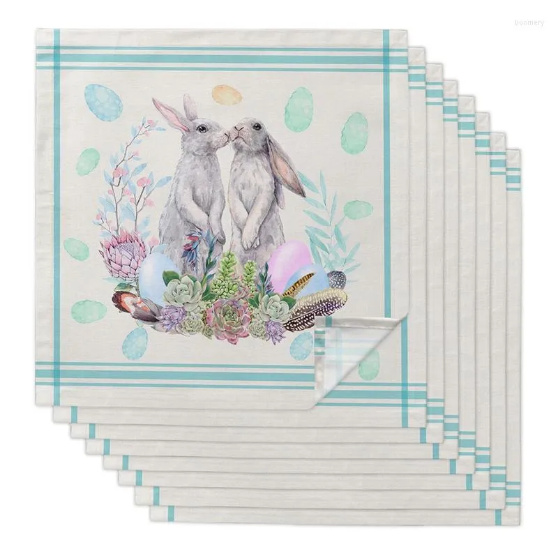 Easter Table Napkins - Reusable Cloth Napkins with Egg & Succulent ...