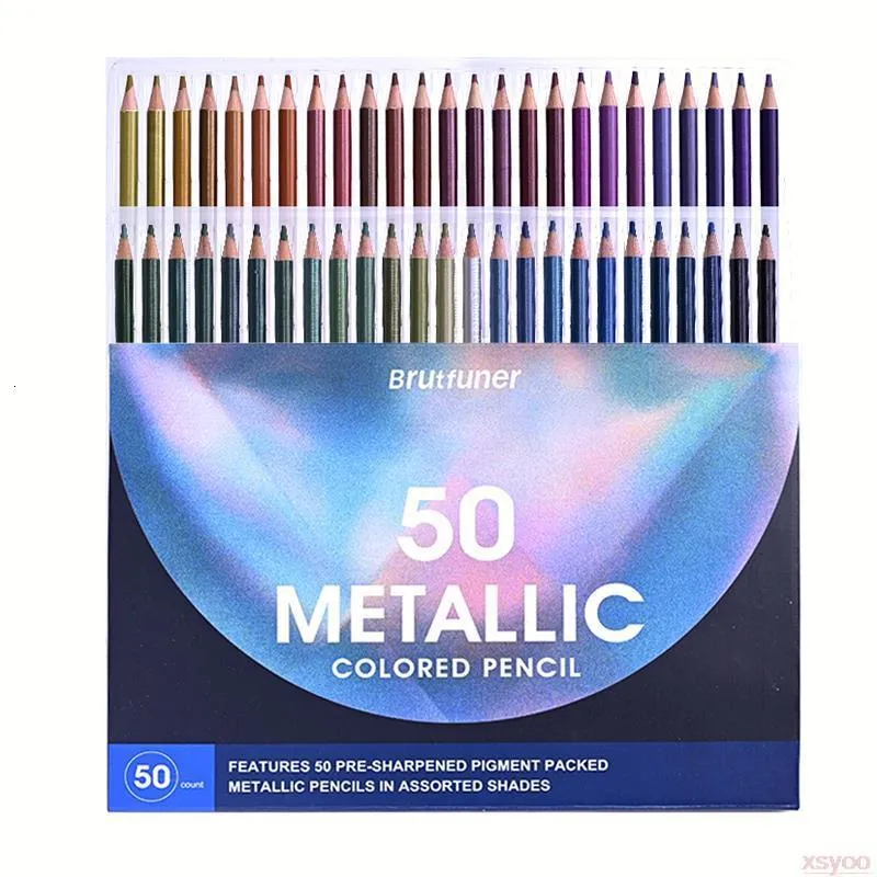 DHgate.com:50Pcs Metallic Colored Pencils for Artists - Soft Wood ...