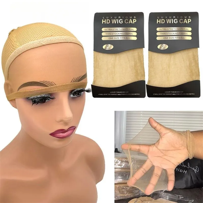 HD Wig Cap - Thin Stocking Wig Cap, Transparent & Invisible, Sheer Wig ...