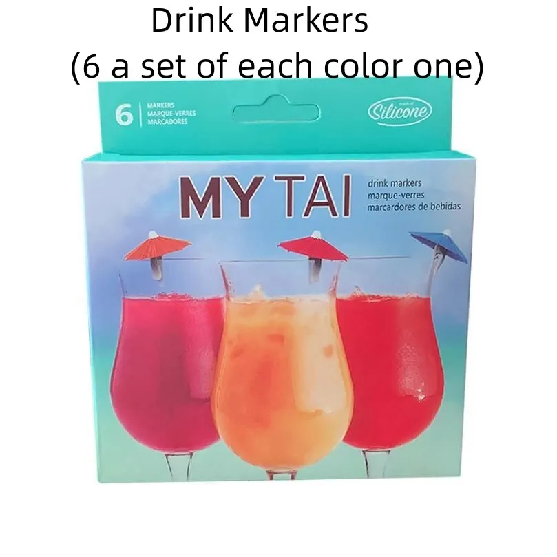 DHgate.com:Reusable Silicone Wine Glass Identifier Tags 8-Color Party ...