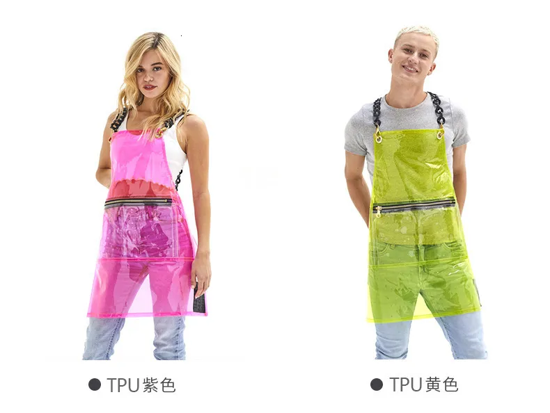 Waterproof Transparent Work Apron - Fashionable Barber/Stylist/Kitchen ...