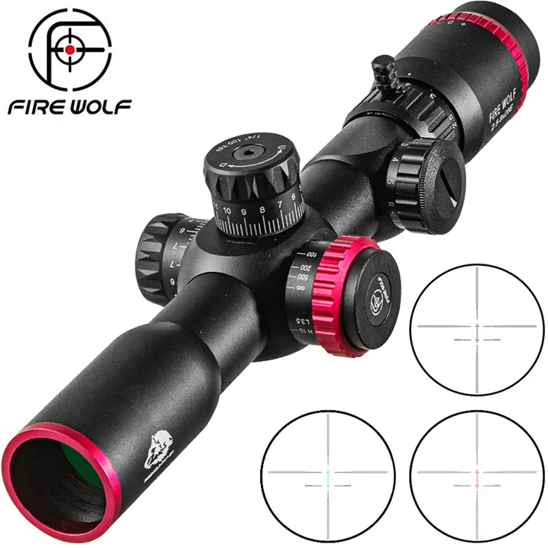 FIRE WOLF QZ 2.5 8x28 Hunting Riflescope, Green & Red Illuminated ...