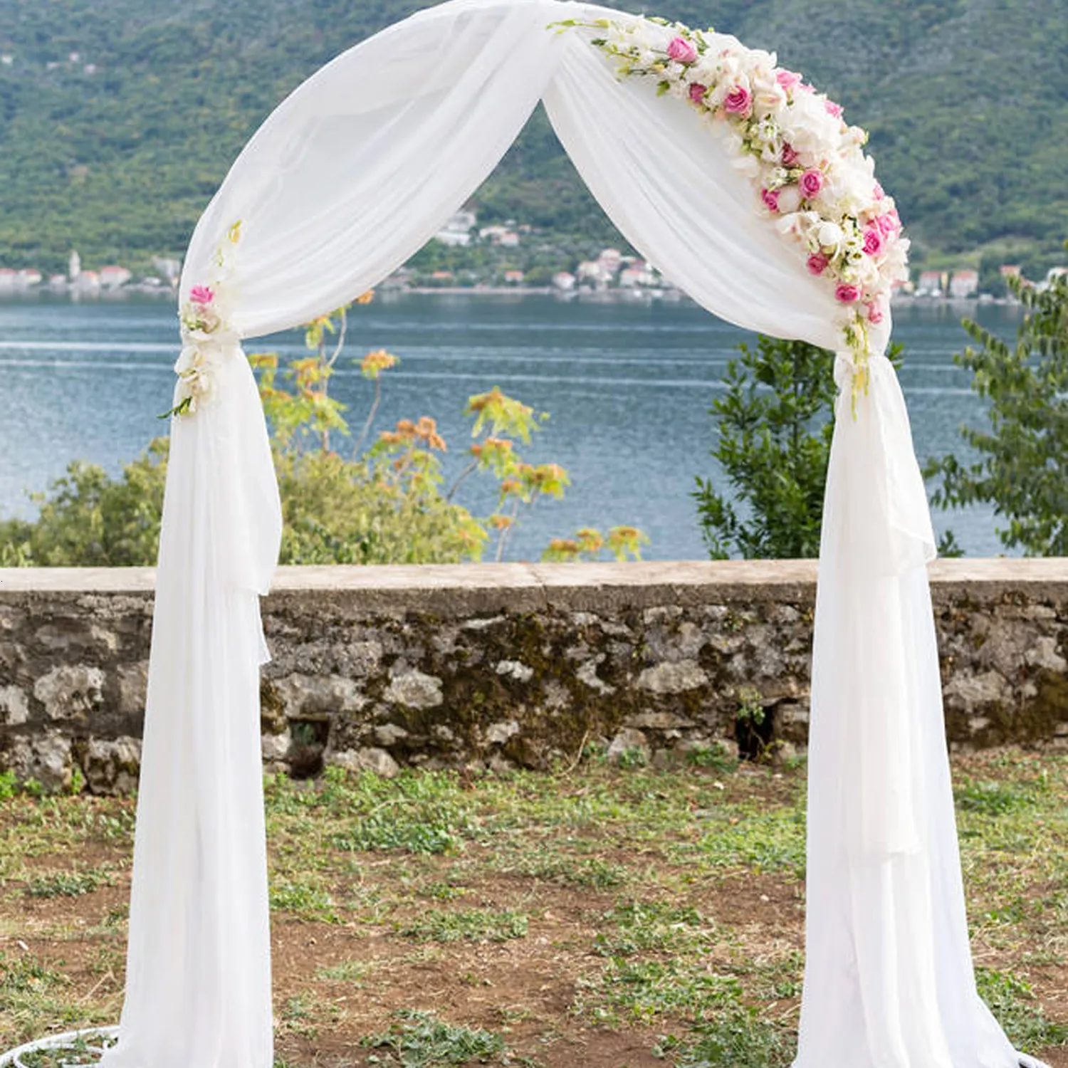 Elegant Chiffon Wedding Arch Draping Fabric - Sheer Drapery Panels for ...