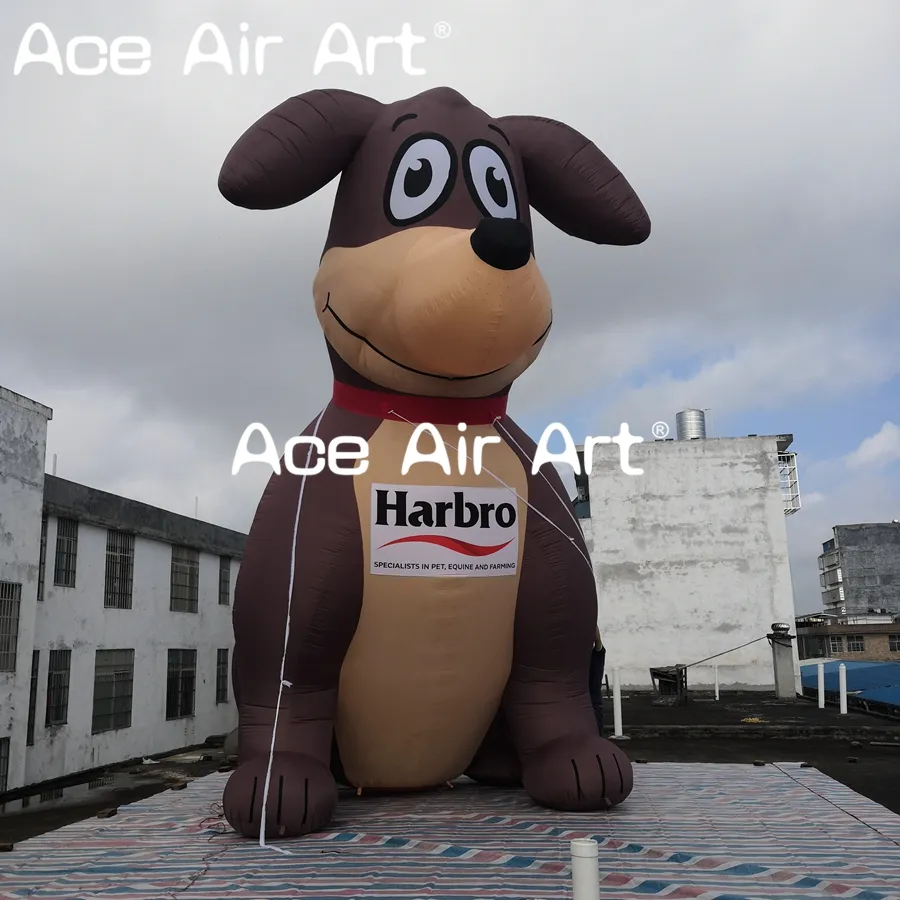 Giant Inflatable Dog With LED Lights Cute Cartoon Model For Outdoor ...