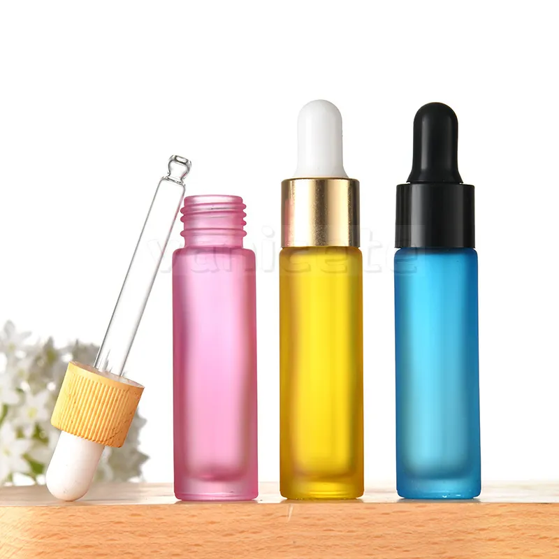 Colored Glass Dropper Bottles - Refillable Cosmetic Containers ...