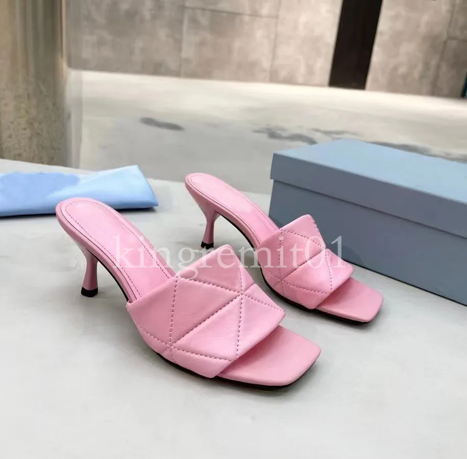 Stylish Patent Leather High Heel Leather Slippers For Women Inverted ...