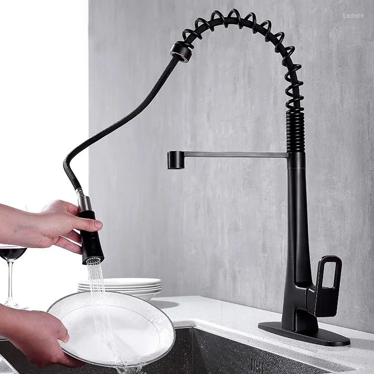 DHgate.com:Oil Rubbed Bronze Square Copper Kitchen Faucet Pull Out ...