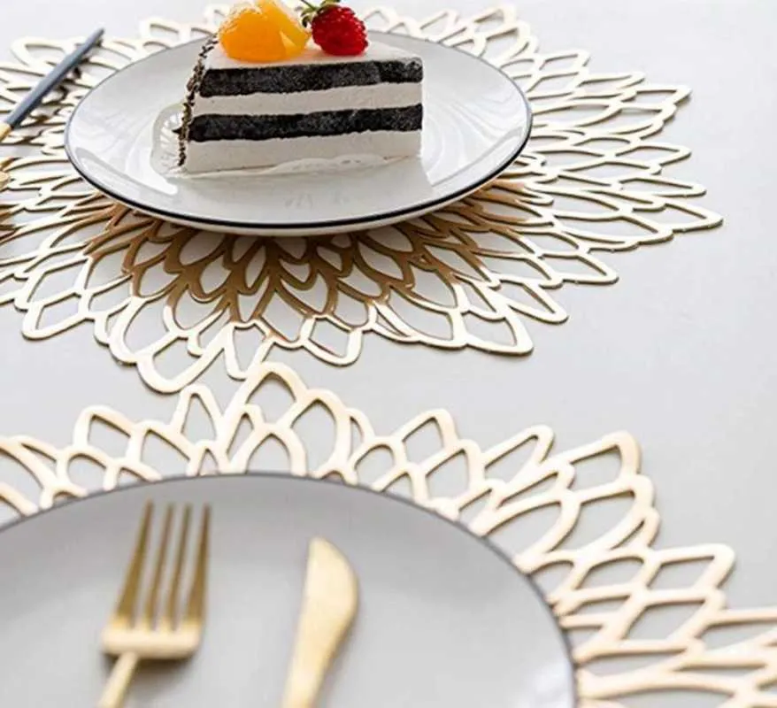 Heat Resistant PVC Hollow Coaster Mats Non Slip Placemats For Dining ...