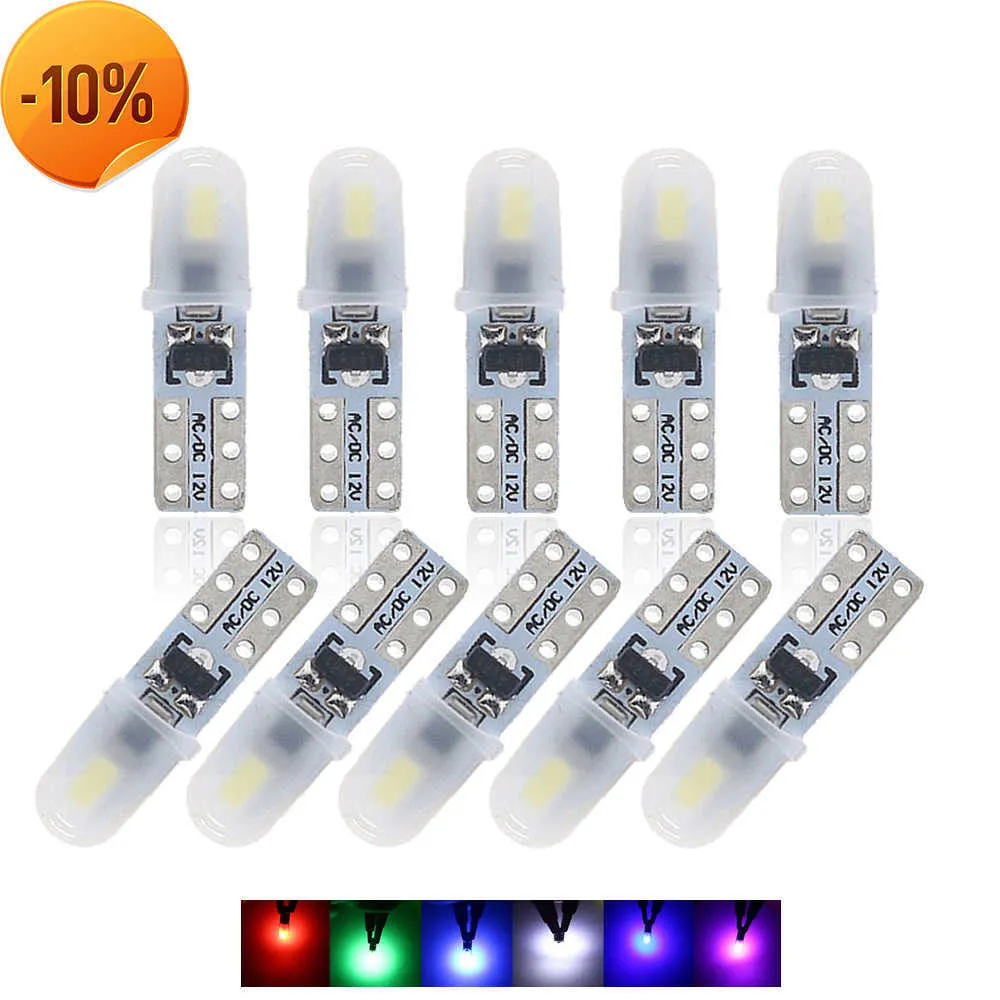 10x LED dash light bulbs for Car Indicator Wedge - T5 W3W 2 SMD 3014 ...