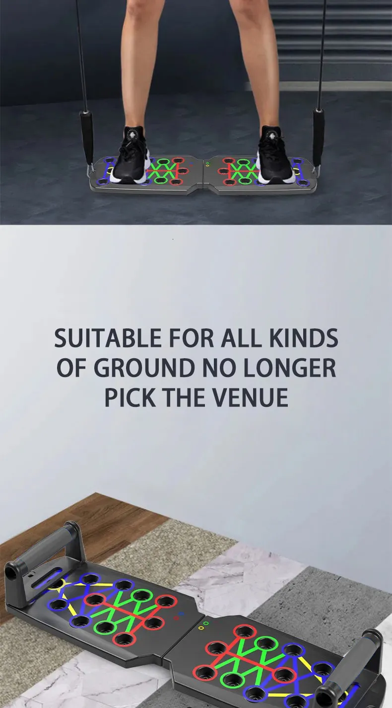 Push Up Board Foldable Push Up Board: Portable Multi Function Workout ...