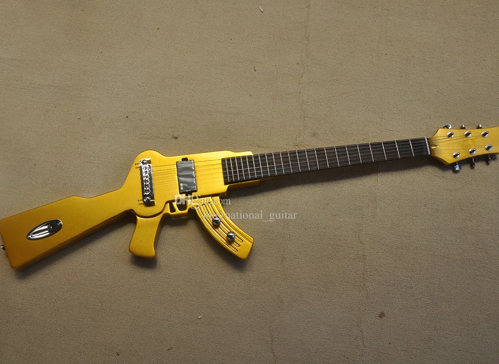 6 Strings Golden Gun Shaped Electric Guitar With Rosewood Fretboard 22 ...