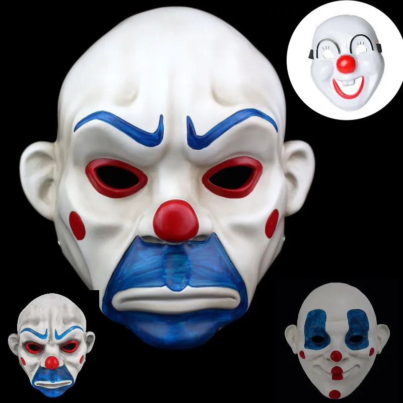 Joker Bank Robber Joker Face Mask Full Face Resin Joker Face Mask For ...