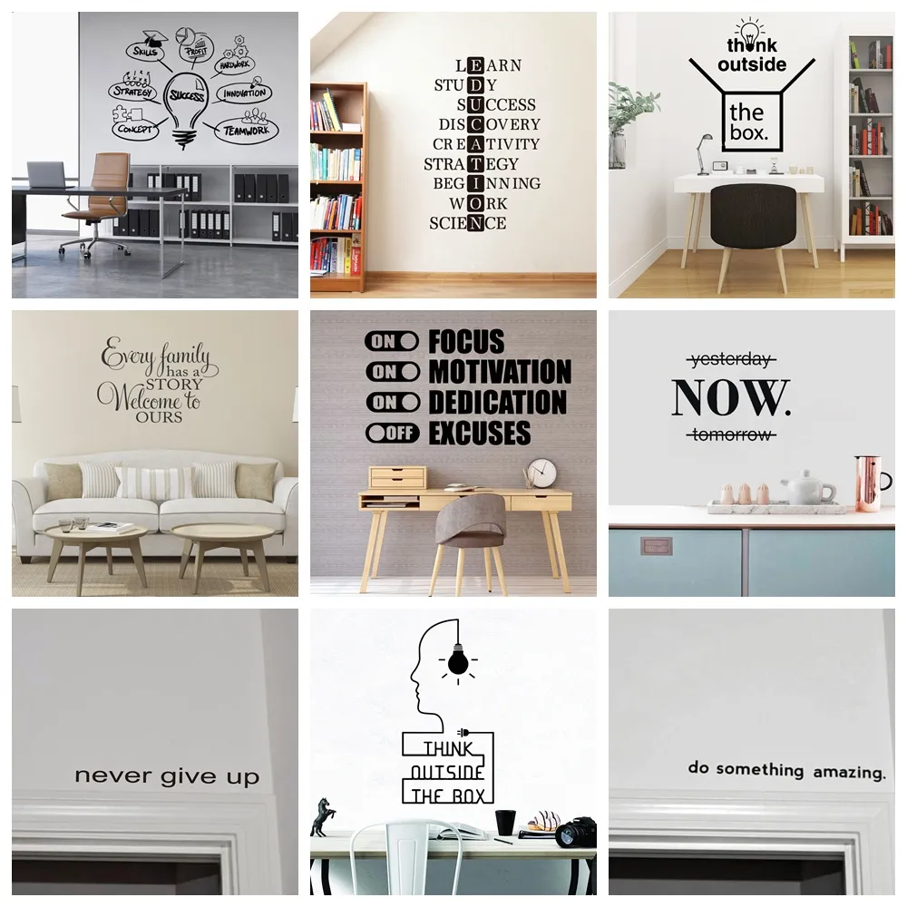 Motivating Quotes Vinyl Wall Sticker Decals for Office, Room Decoration ...