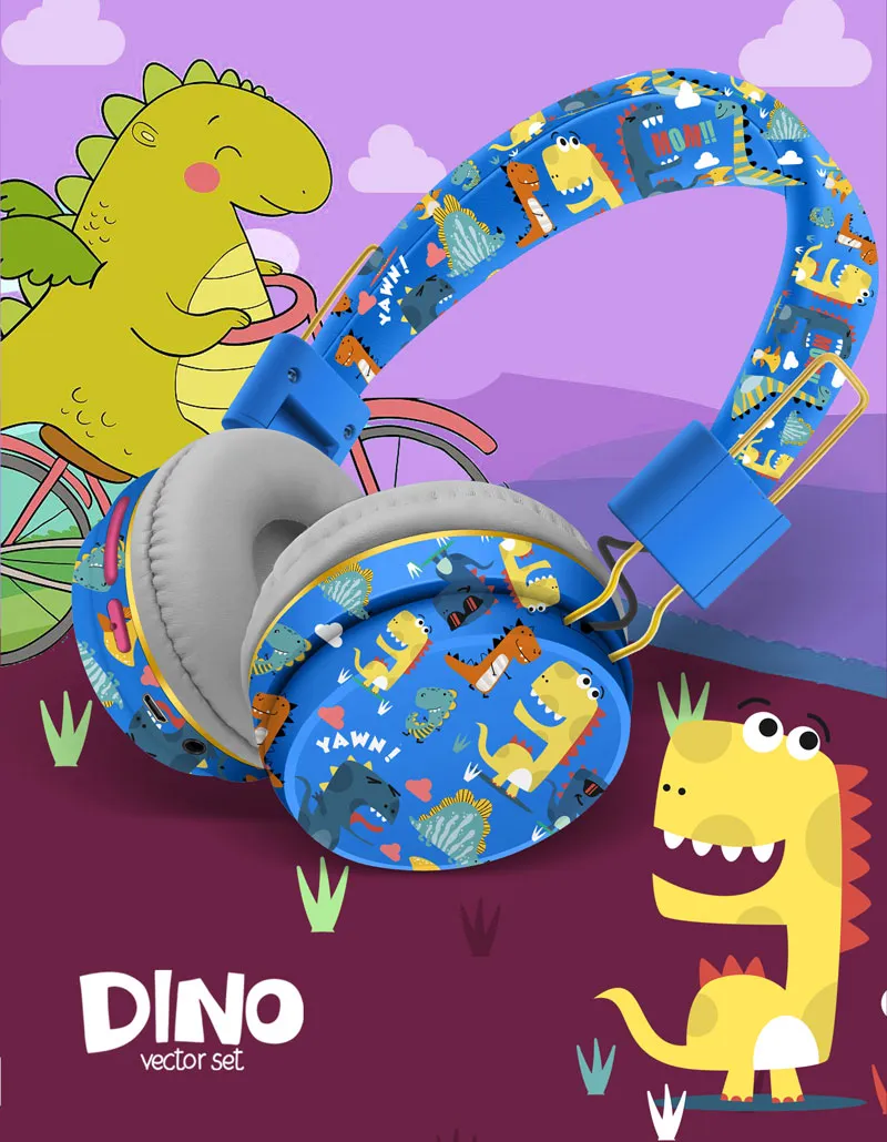 Cute Cartoon Bluetooth Headphones - Foldable Stereo Wireless Headset ...