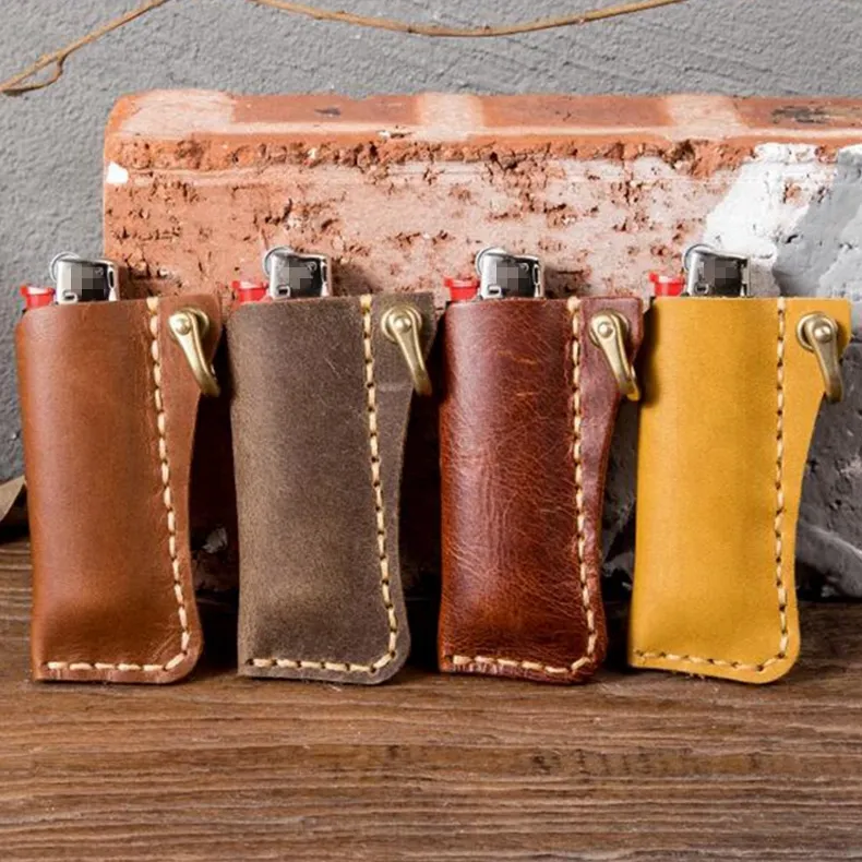 DHgate.com:Colorful Genuine Leather Smoking Lighter Sleeve: Portable ...