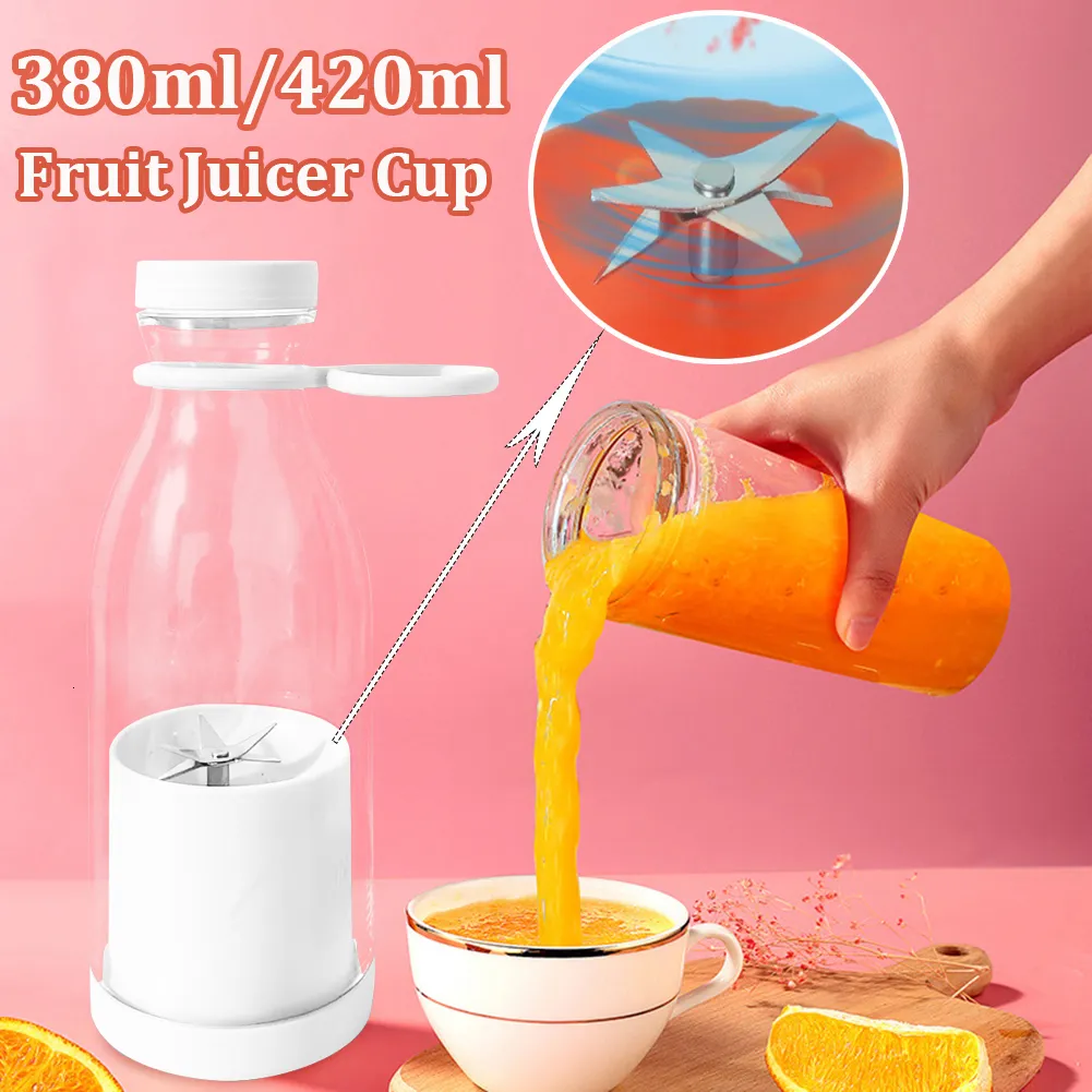 USB Rechargeable Mini Portable Blender Juice Cup 380 420ml Capacity For ...