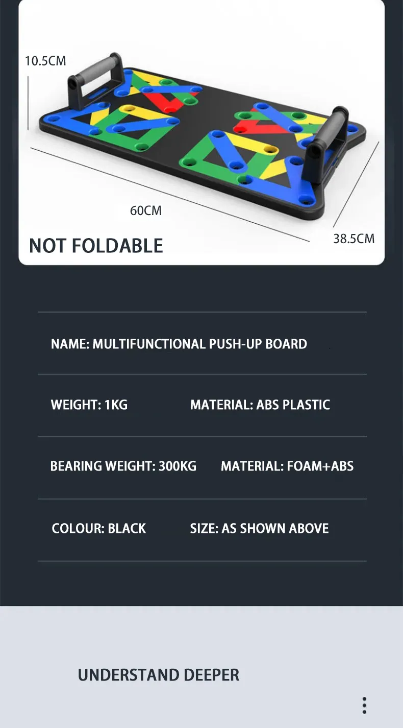 Push Up Board Foldable Push Up Board: Portable Multi Function Workout ...