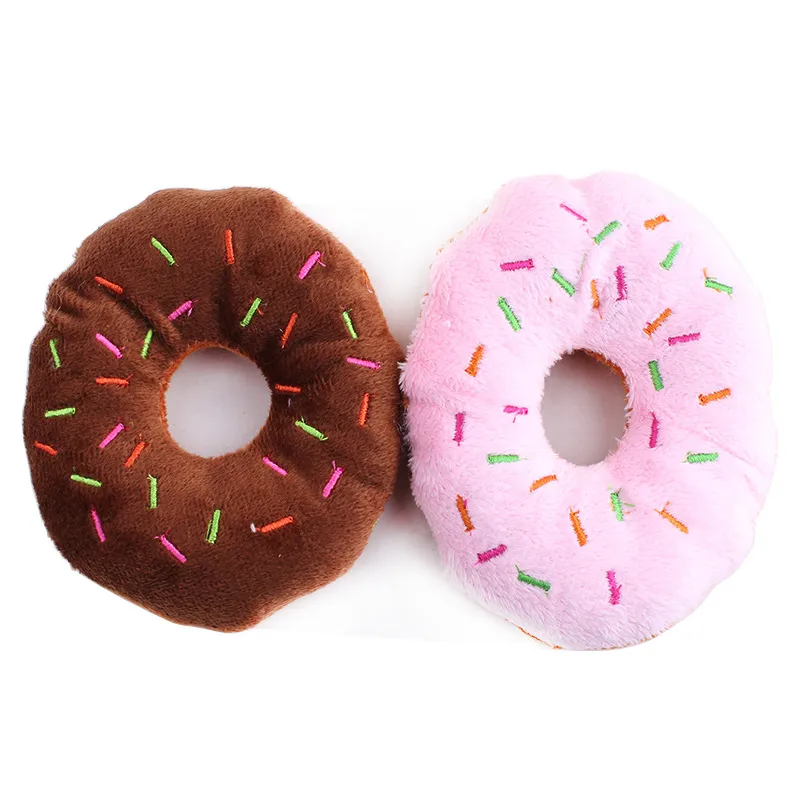 DHgate.com:Squeaky Donut Fleece Dog Toy for Play and Chew, Pink Coffee ...