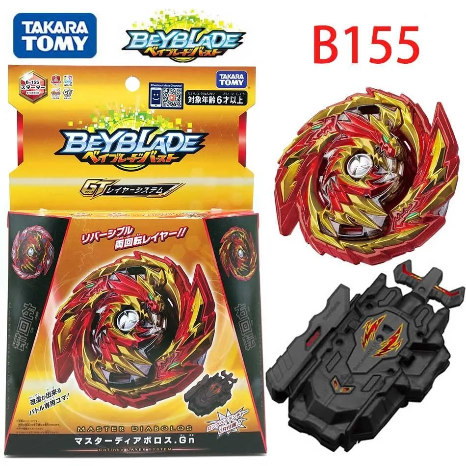 الغزل العلوي الأصلي الأصلي Tomy Beyblade Burst GT B155 Lord Evil Dragon Blaster Gyros Bayblade ...