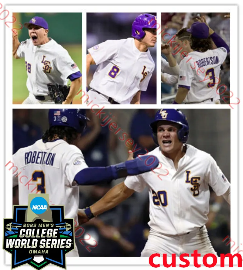 2023 Custom LSU Tigers Baseball Jersey Stitched, Personalized CWS ...