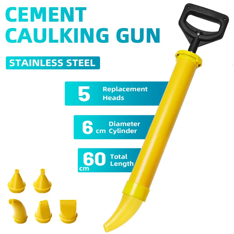 Cement Grout Gun Applicator - Mortar Caulking Tool with 5 Nozzles, Lime ...