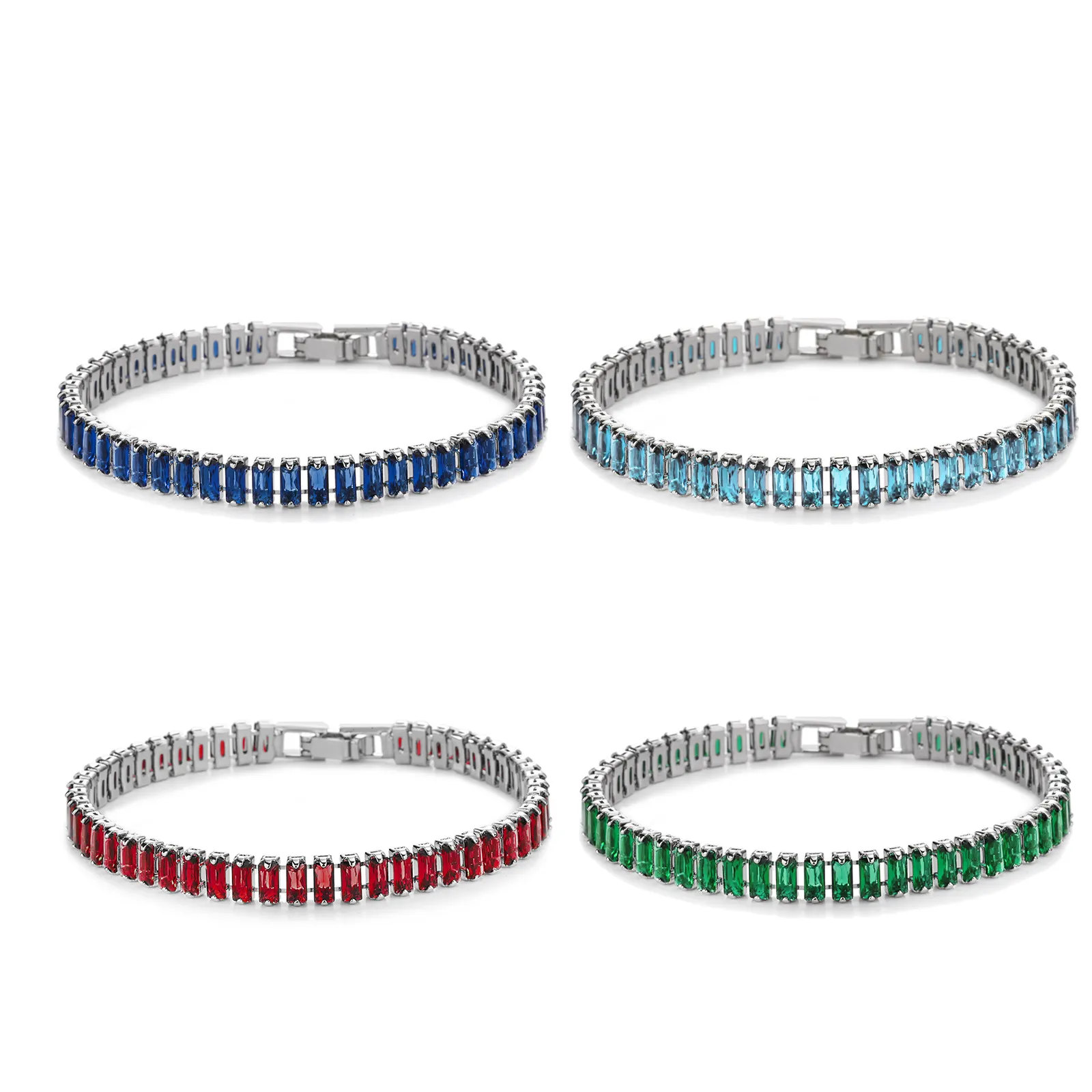 Red Bracelet With Square Zircon 2.5x5mm Tennis Chains... From ...