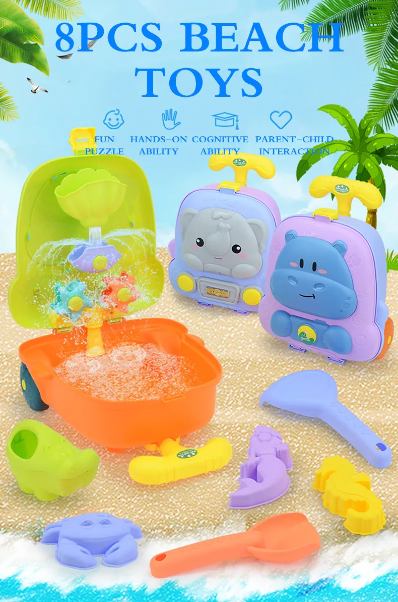 Infant Beach Toys Sand Play Trolley Box Set Beach Sandplay Digging ...