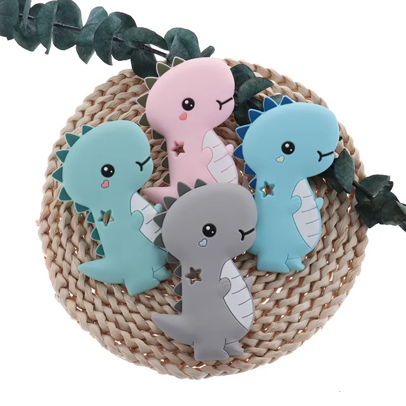 DHgate.com:10pcs Silicone Baby Teethers, Dinosaur Teething Toys for ...