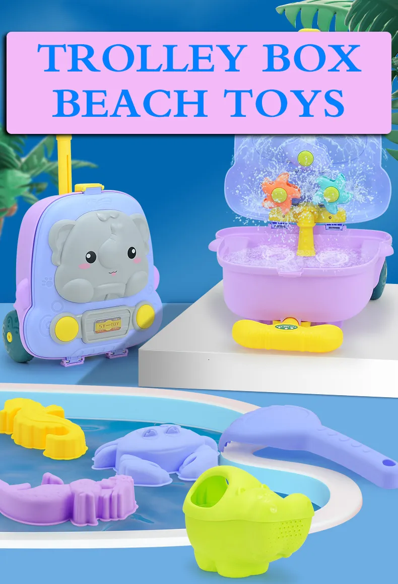 Infant Beach Toys Sand Play Trolley Box Set Beach Sandplay Digging ...