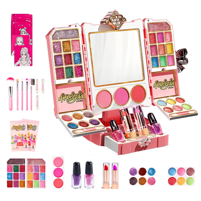 Kids Makeup Kit for Girls - Washable & Non-Toxic Pretend Play Cosmetics ...