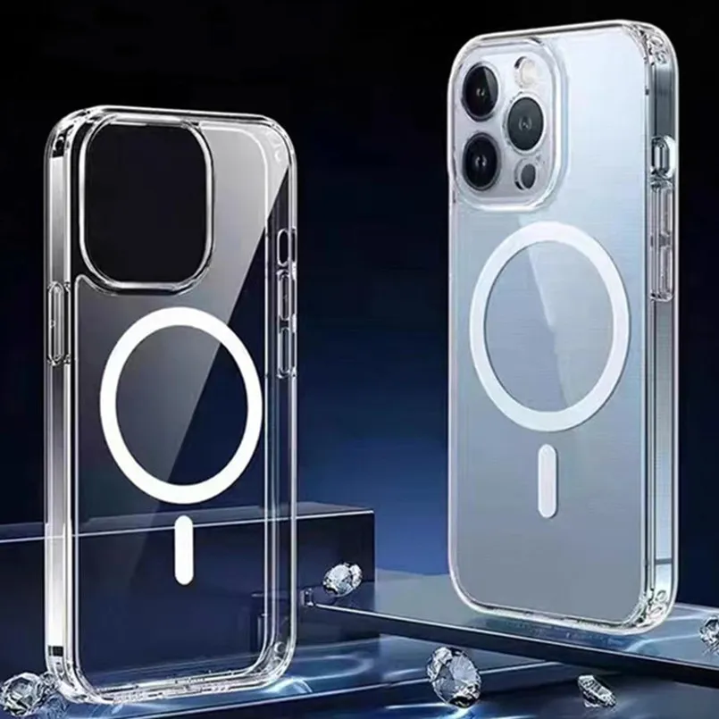 Magsafe Clear Acrylic Magnetic Shockproof Phone Cases For IPhone 14 7 ...