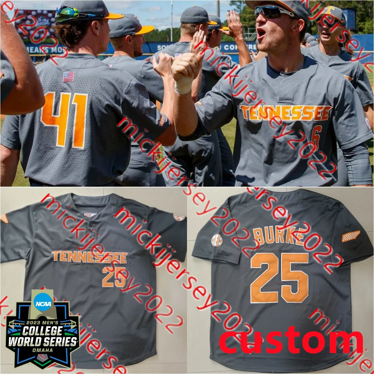 Customized Vols Baseball Jersey: Stitched For Drew Gilbert, Lindsey ...