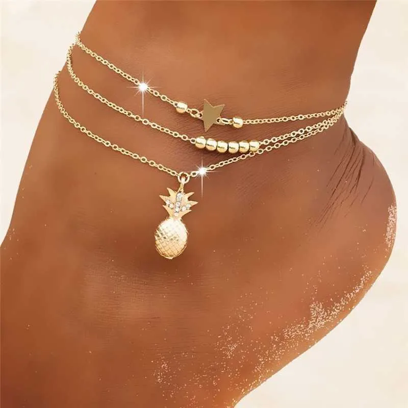 Bohemian Anklet Bracelet Set: Gold & Silver Charm Ankle Chain Jewelry - Shop Now! from Dhgate ...