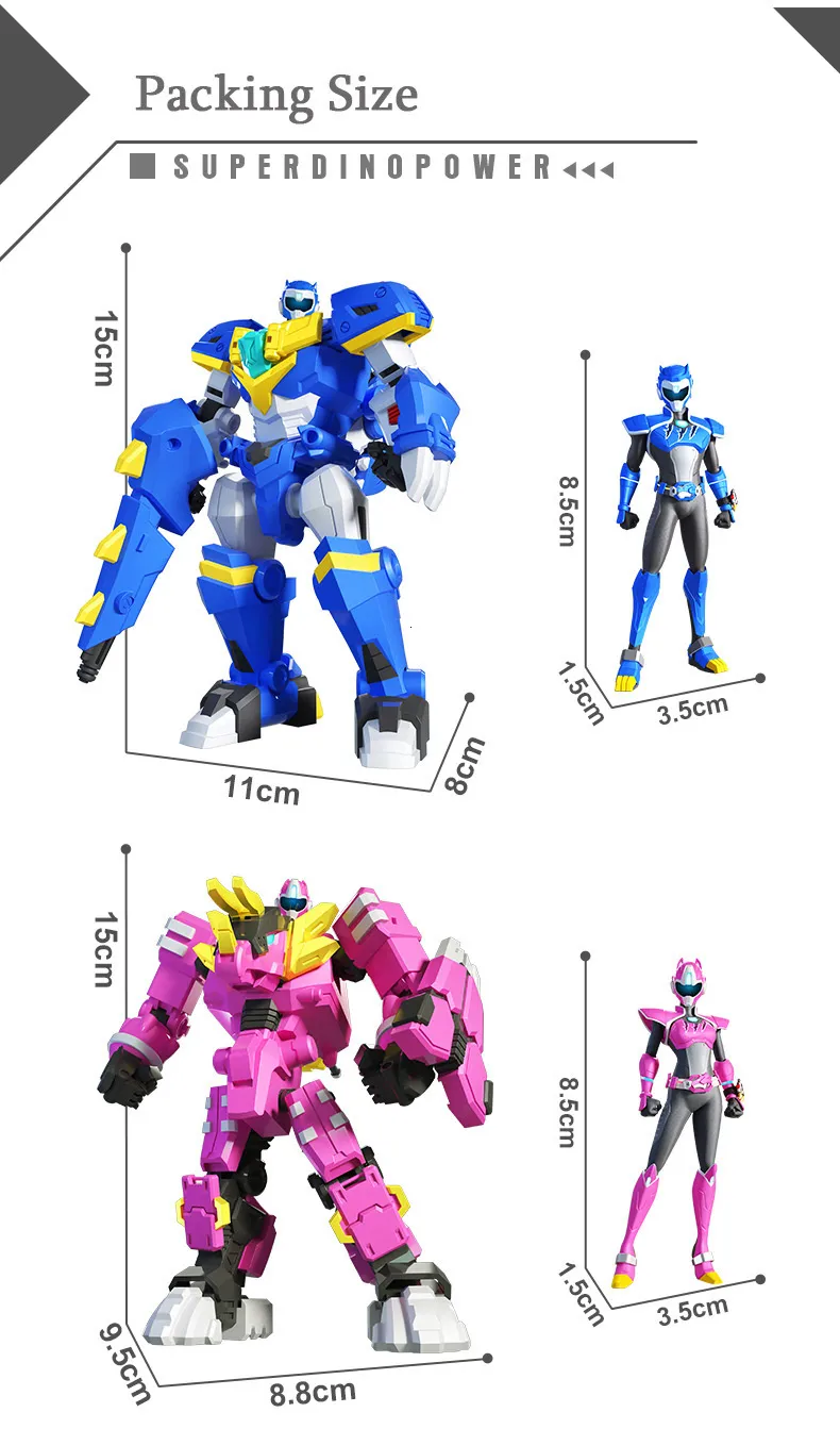 Mini Force Transformation Robot Toys - Dino Power Action Figures, Super ...