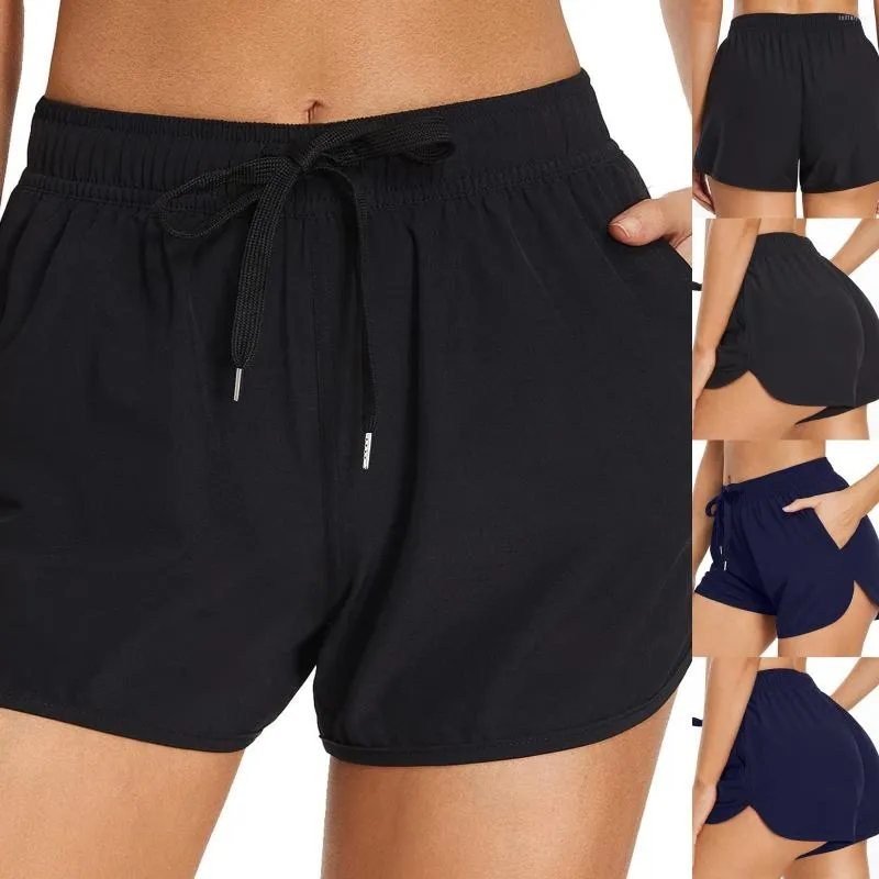 DHgate.com:Womens High Waisted Swim Shorts with Pockets, Wide Leg ...