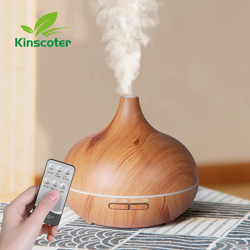 Premium 500ml Ultrasonic Wood Grain Aromatherapy Essential Oil Diffuser ...