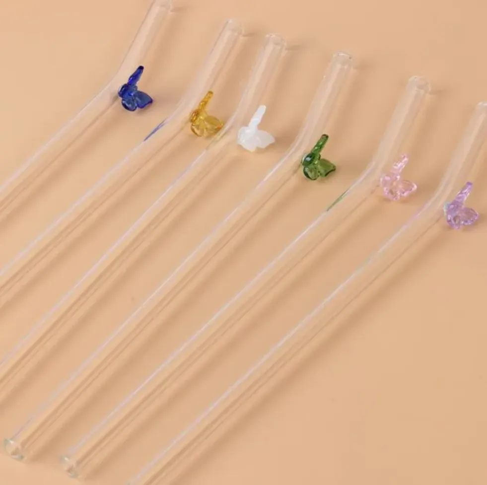 Eco Friendly Borosilicate Glass Straws High Temperature Resistant, Reusable, Clear & Colored ...