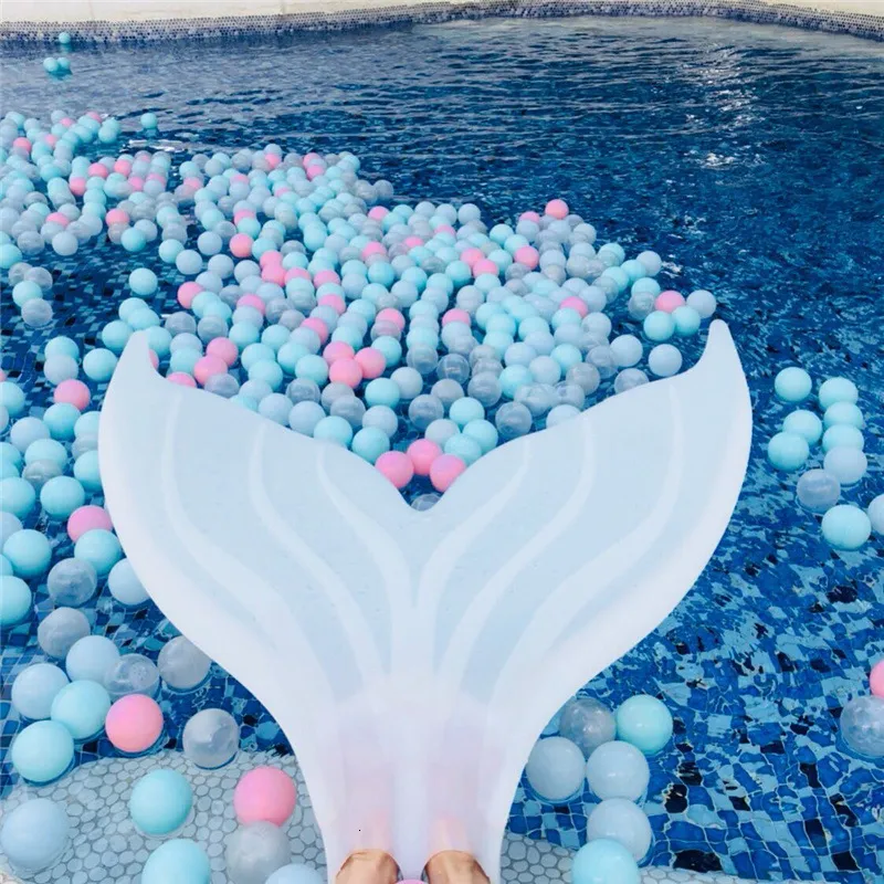 DHgate.com:White Silicone Mermaid Monofin Flippers for Adult Swimming ...