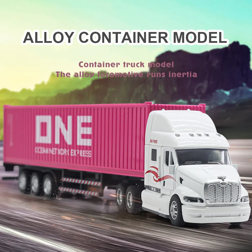 DHgate.com:1:48 Scale Container Transport Truck Model Vehicle, Pull ...