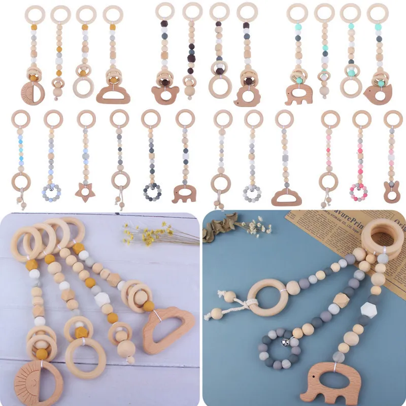 DHgate.com:Beech Wood Baby Gym Frame with Silicone Beads Teether ...