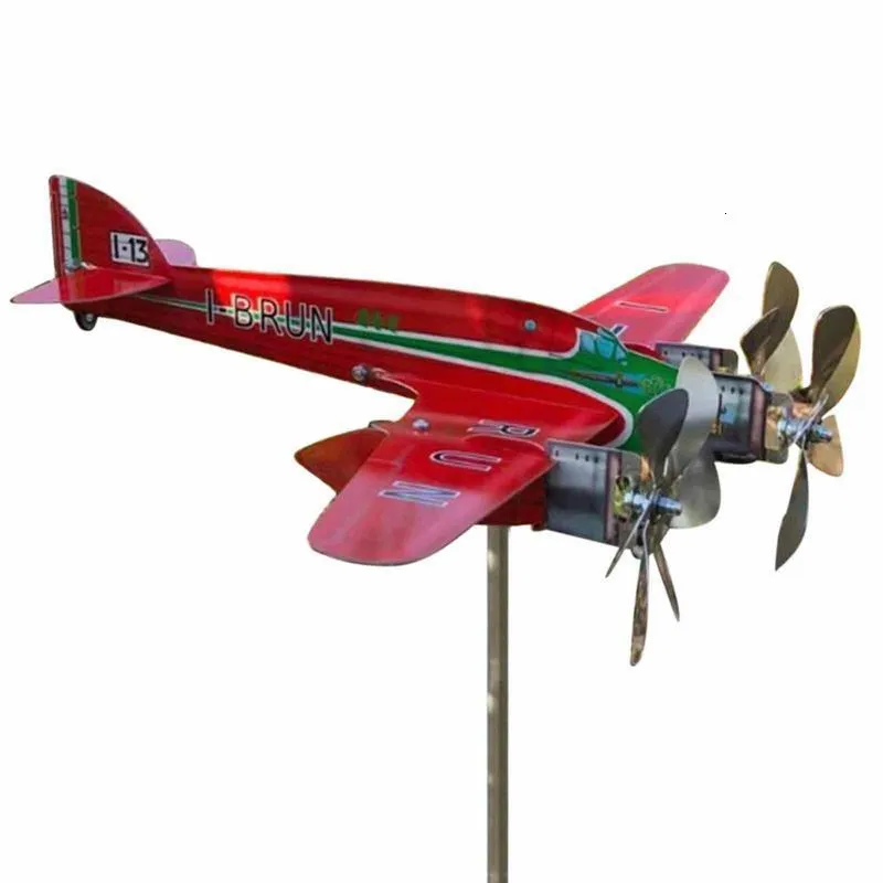 Garden Decorations Airplane Wind Spinner Cool Wind Spinner Plane Metal ...