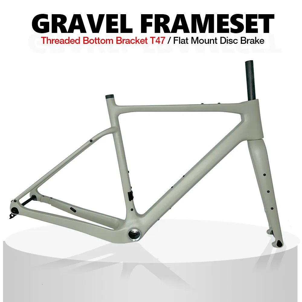 Premium Carbon Gravel Bike Frameset - 700C Disc Brake, T47 Bottom ...