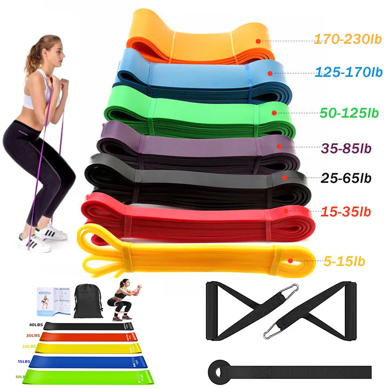 Resistance Bands Set, 2080mm Pull Up Power Band Elastic Exercise Rubber ...