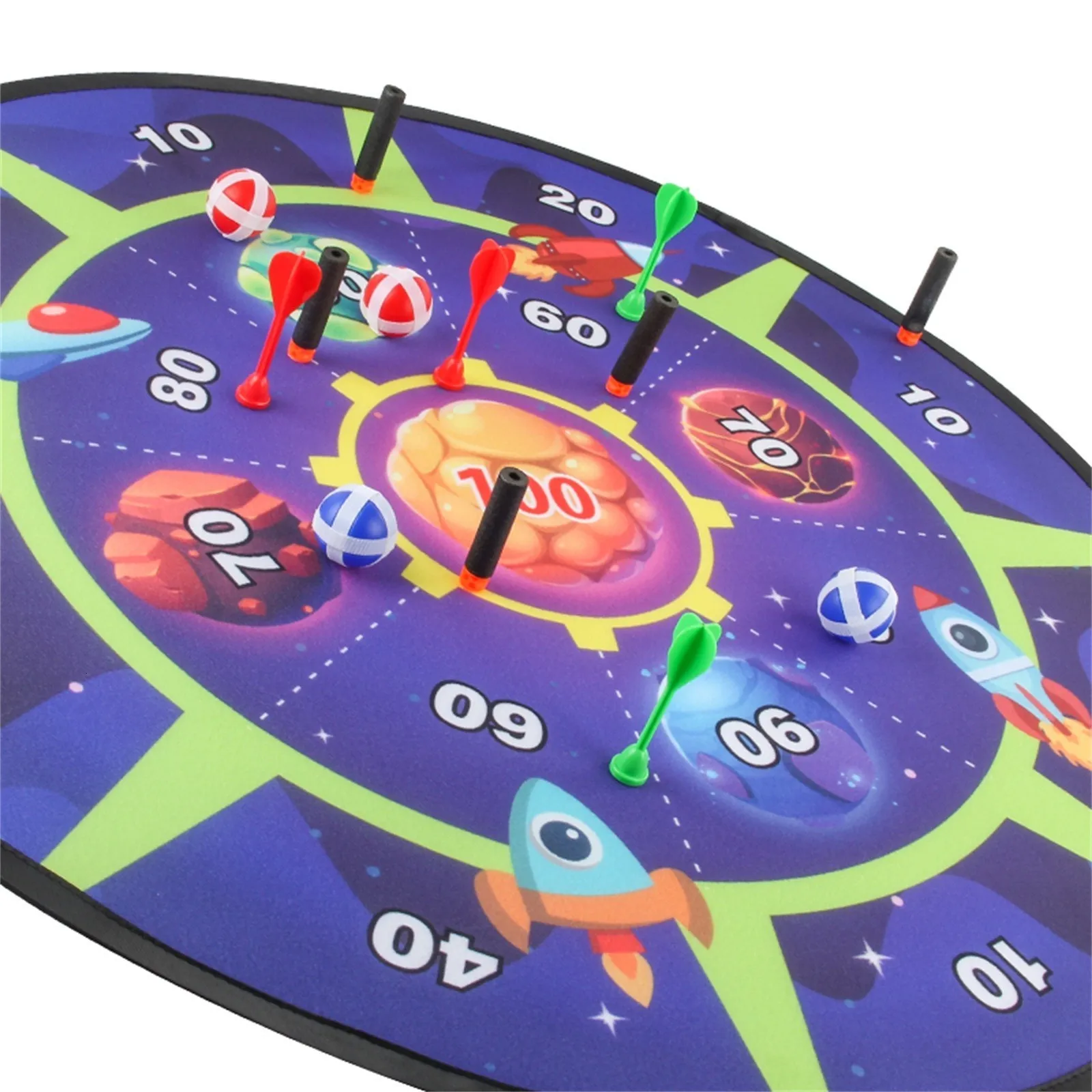 Safe & Fun Kids Dart Board Game - Cartoon Design, Sticky Balls, Soft ...