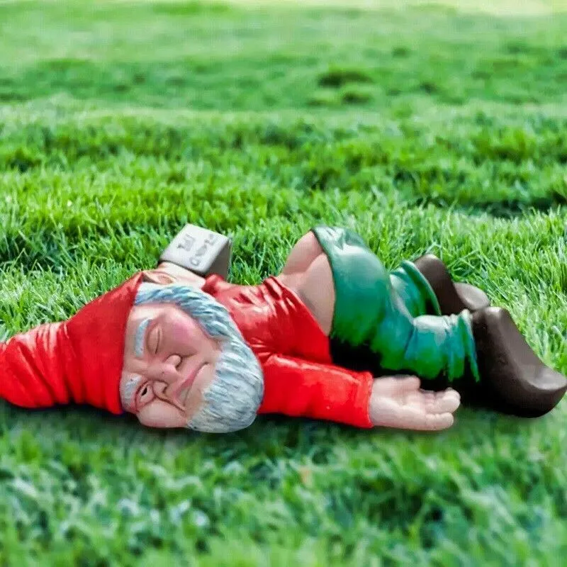 Funny Drunk Garden Gnome - Creative Garden Decorations, Rude Disorderly ...