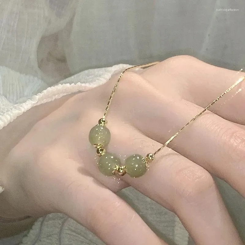 Handmade Lucky Jade Bead Moonstone Pendant Necklace For Women Elegant Clavicle Chain Jewelry 2023 Trend From Patrickpatterson 10.24 DHgate.Com